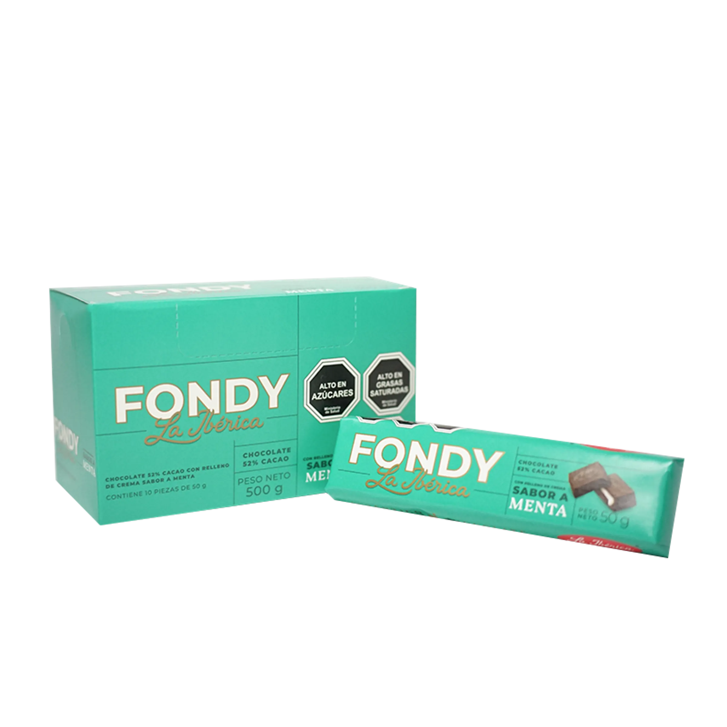 Fondy Menta x 50 g x 10 pzs - La Ibérica - Tienda Online