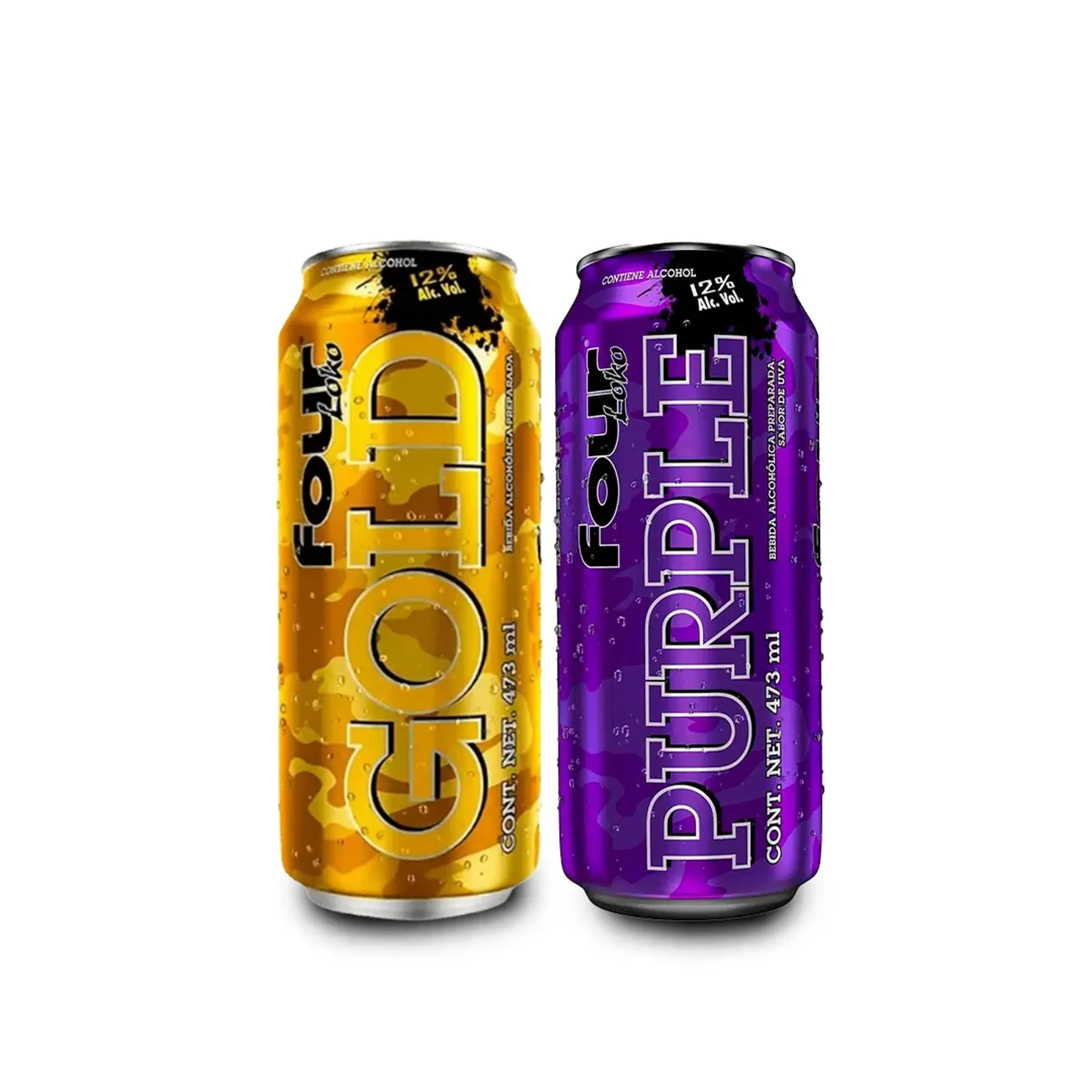 Pack (1 Rtd Four Loko Gold x 473 Ml + 1 Rtd Four Loko Purple x 473 Ml ...