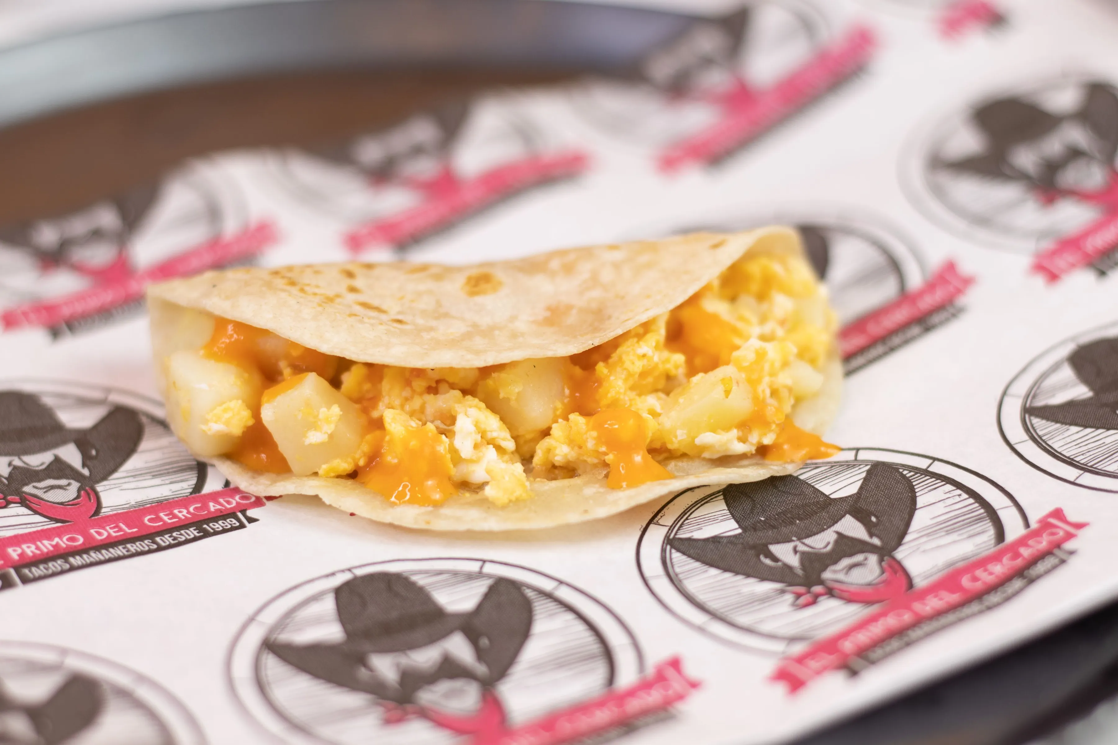 Taco de huevo con papas - Tacos El Primo del Cercado | Restaurante