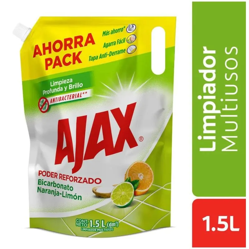 LIMPIADOR AJAX BICARBONATO 1500ML NARANJA LIMON DOYPACK - Supermercados ...