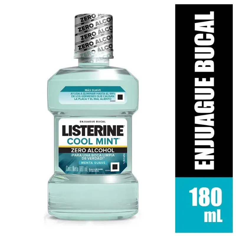ENJUAGUE BUCAL LISTERINE COOL MINT 180ML ZERO ALCOHOL - Supermercados ...