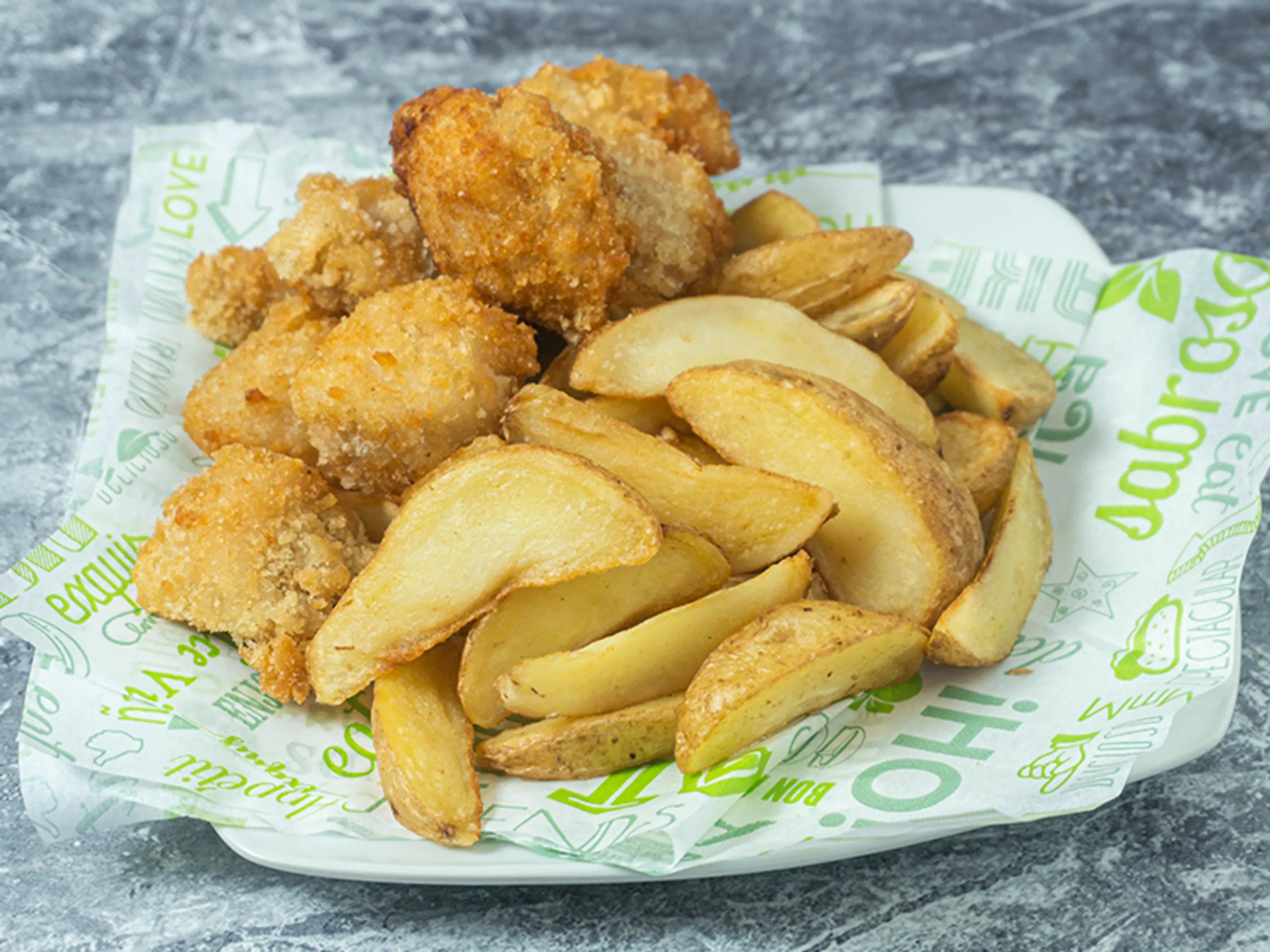 Bites de pollo con papas fritas - Get the Wok | Comida fusión, Thai y ...