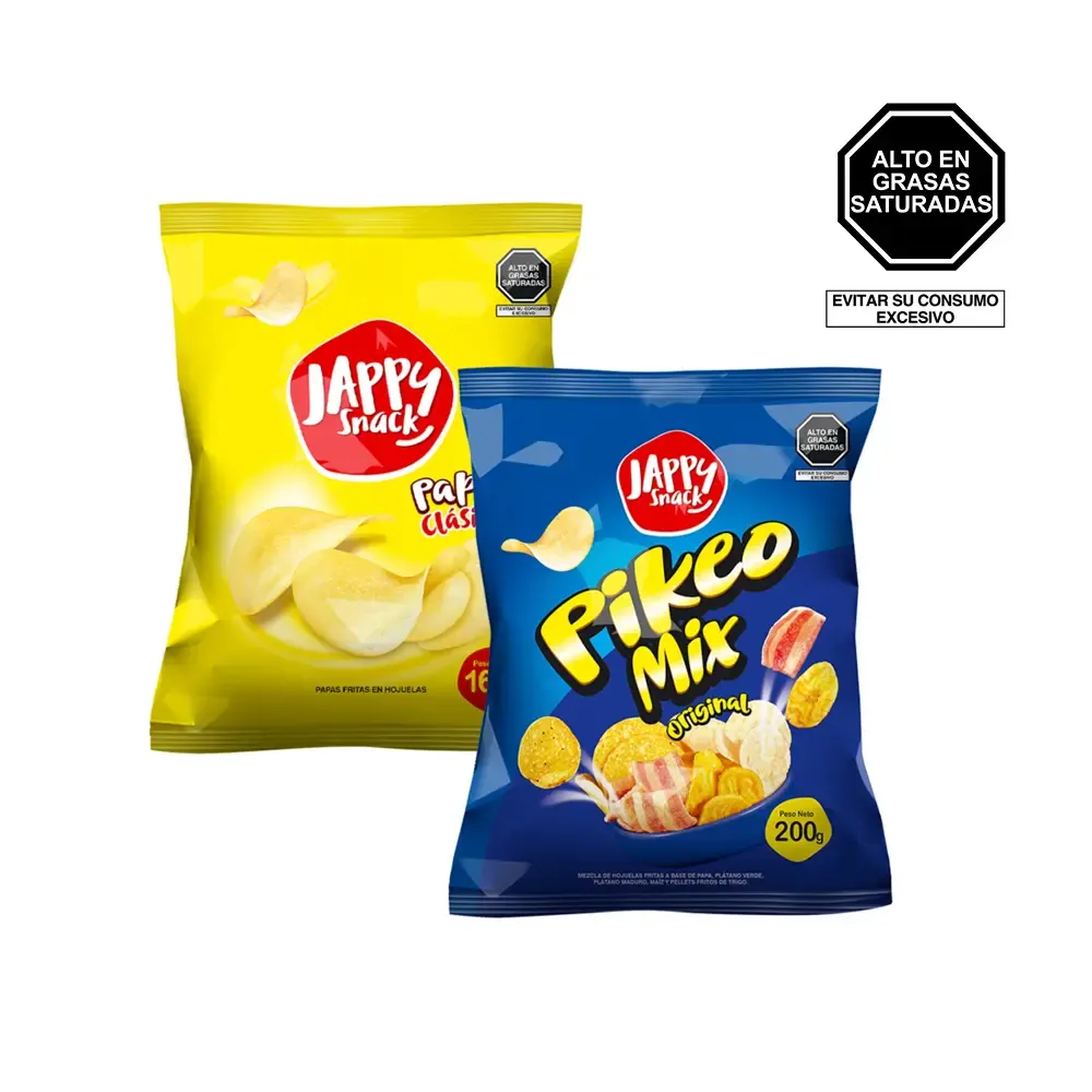 Pack (1 Papas Jappy Snack Clasicas x 160 Gr + 1 Mix Pikeo Jappy Snack ...