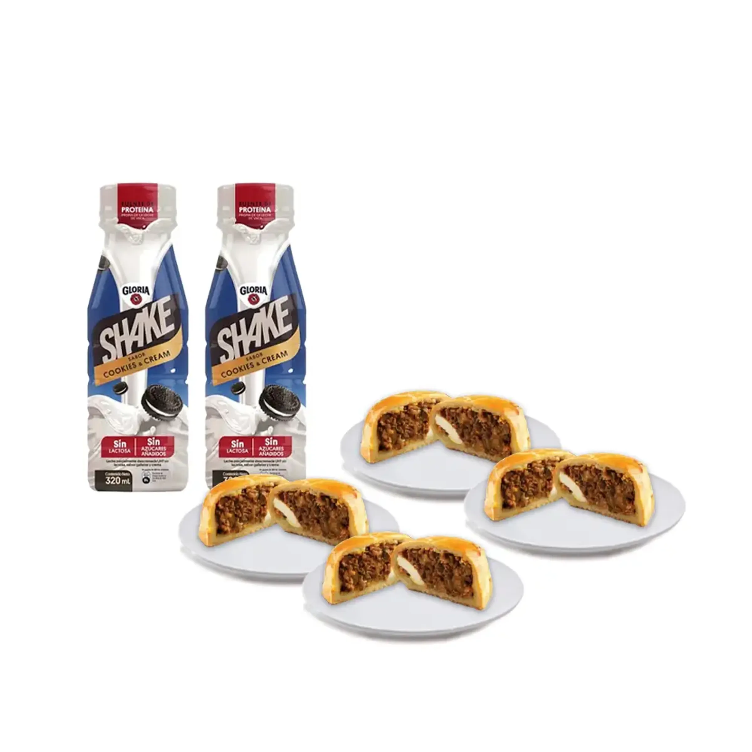 Pack (2 Bebida Láctea Uht Shake Gloria Cookies & Cream X 320 Ml + 4 ...
