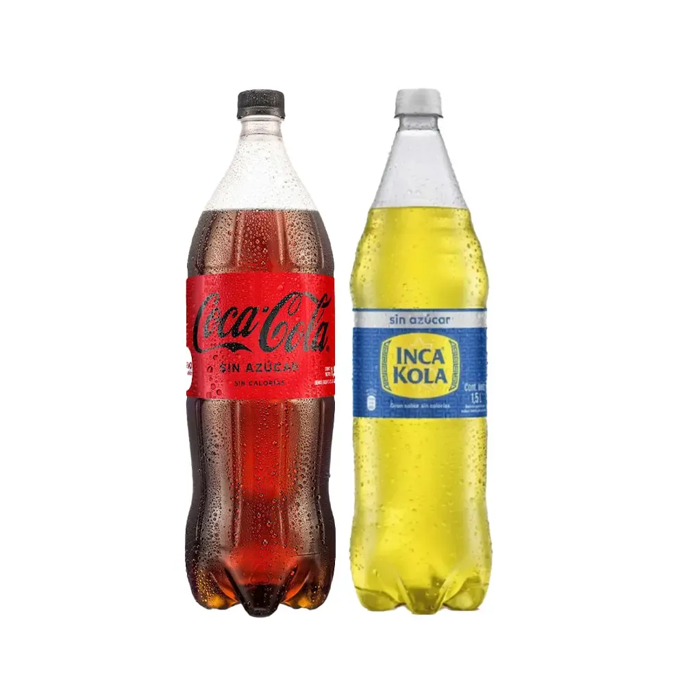 Pack (1 Coca Cola Sin Azúcar x 1.5 Lt + 1 Inca Kola Sin Azúcar x 1.5 Lt ...