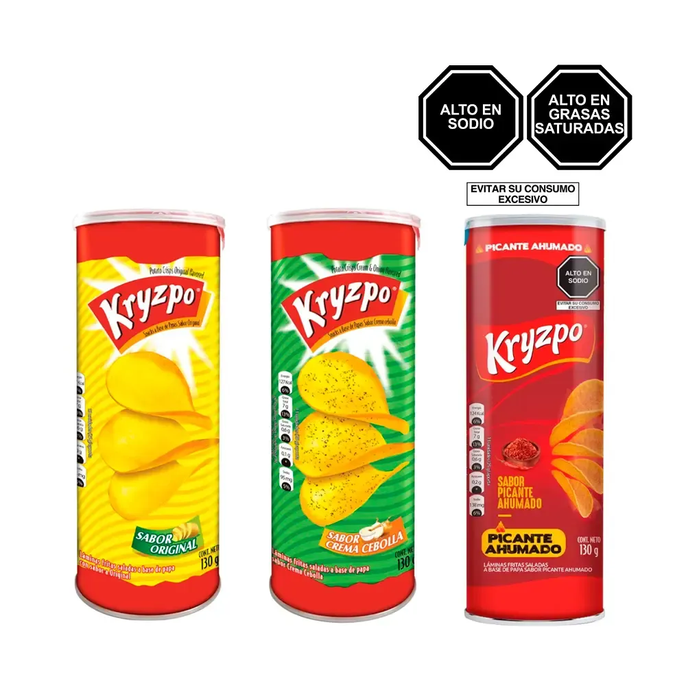 Pack (Papas Kryzpo Sabor Original X 130 Gr + Papas Kryzpo Sabor A Crema ...