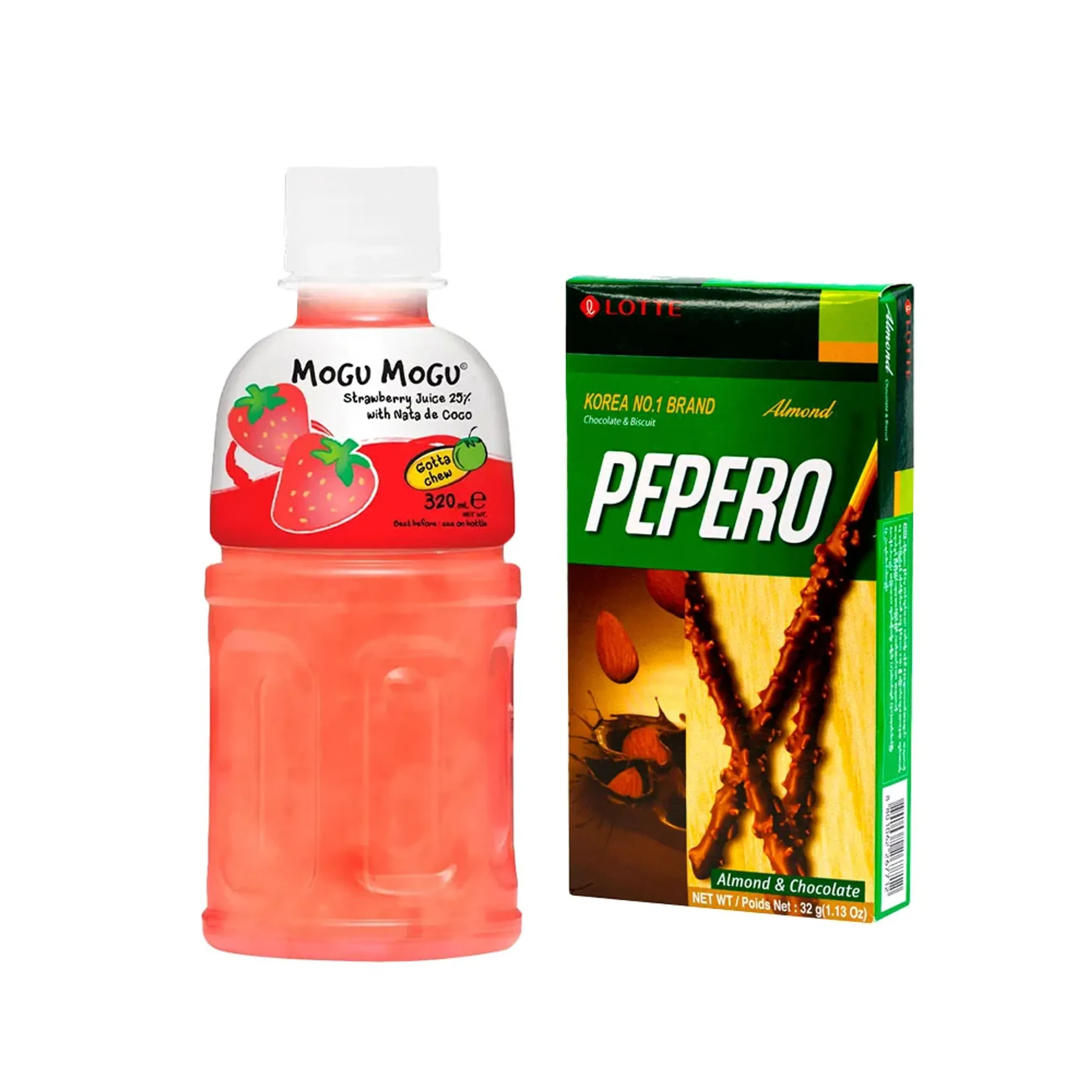 Pack (1 Jugo Mogu Mogu Fresa 320 Ml + 1 Palitos Pepero Almond ...