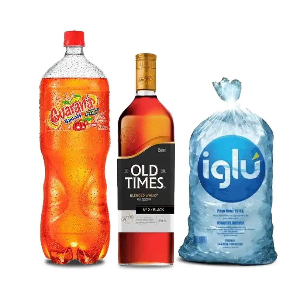 Pack (1 Guarana Vitaminizada x 2 Lt + 1 Whisky Old Times Black x 1 Lt ...