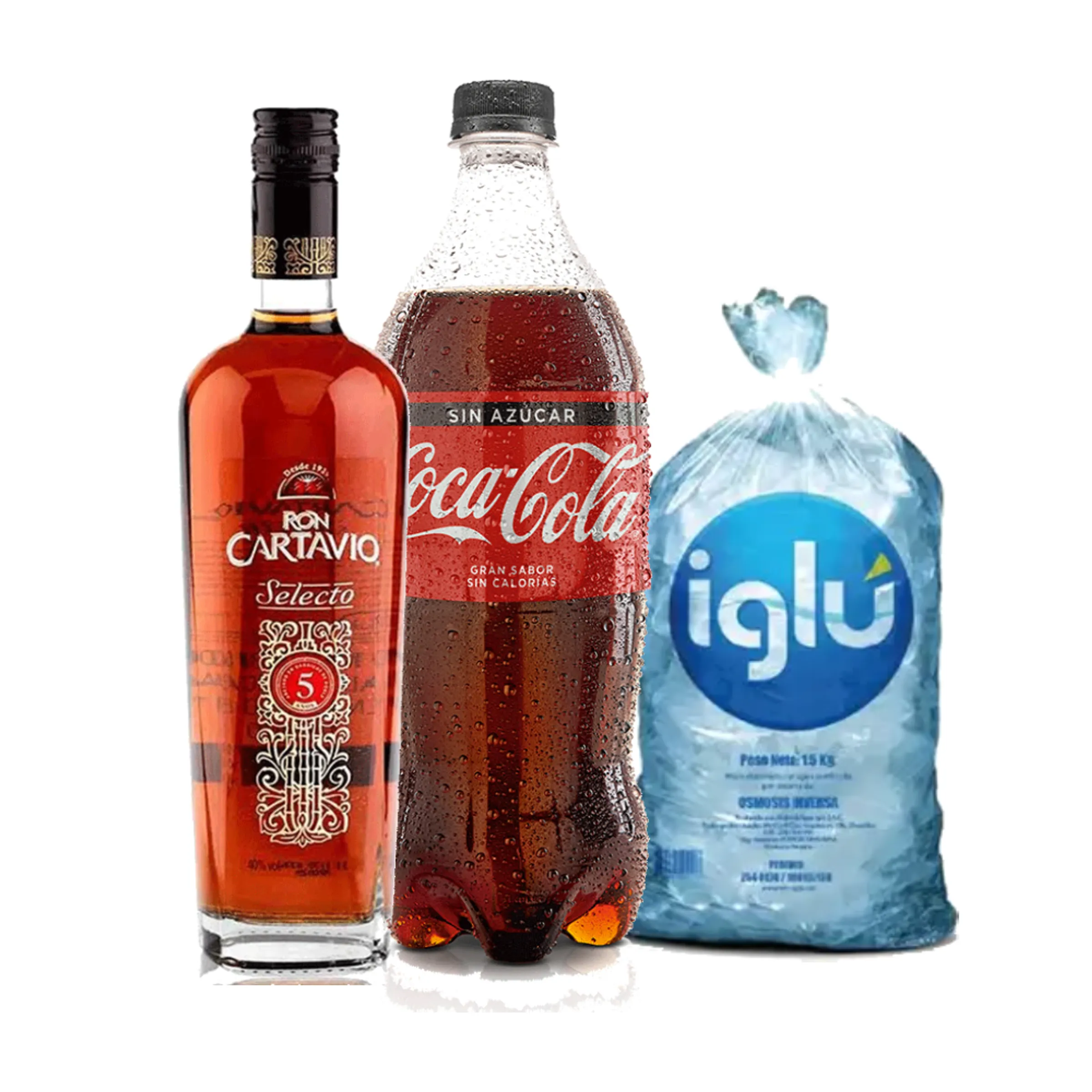 Pack (1 Coca Cola Sin Azúcar Pet x 1 Lt + 1 Ron Cartavio Selecto 5 Años ...