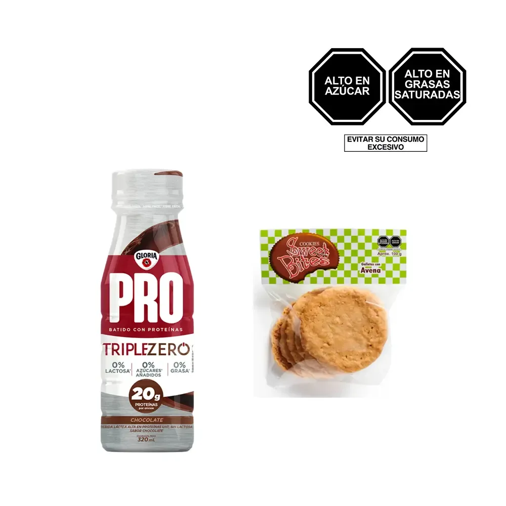 Pack (1 Bebida Láctea Uht Gloria Pro Triple Zero Chocolate 320 Ml + 1 ...