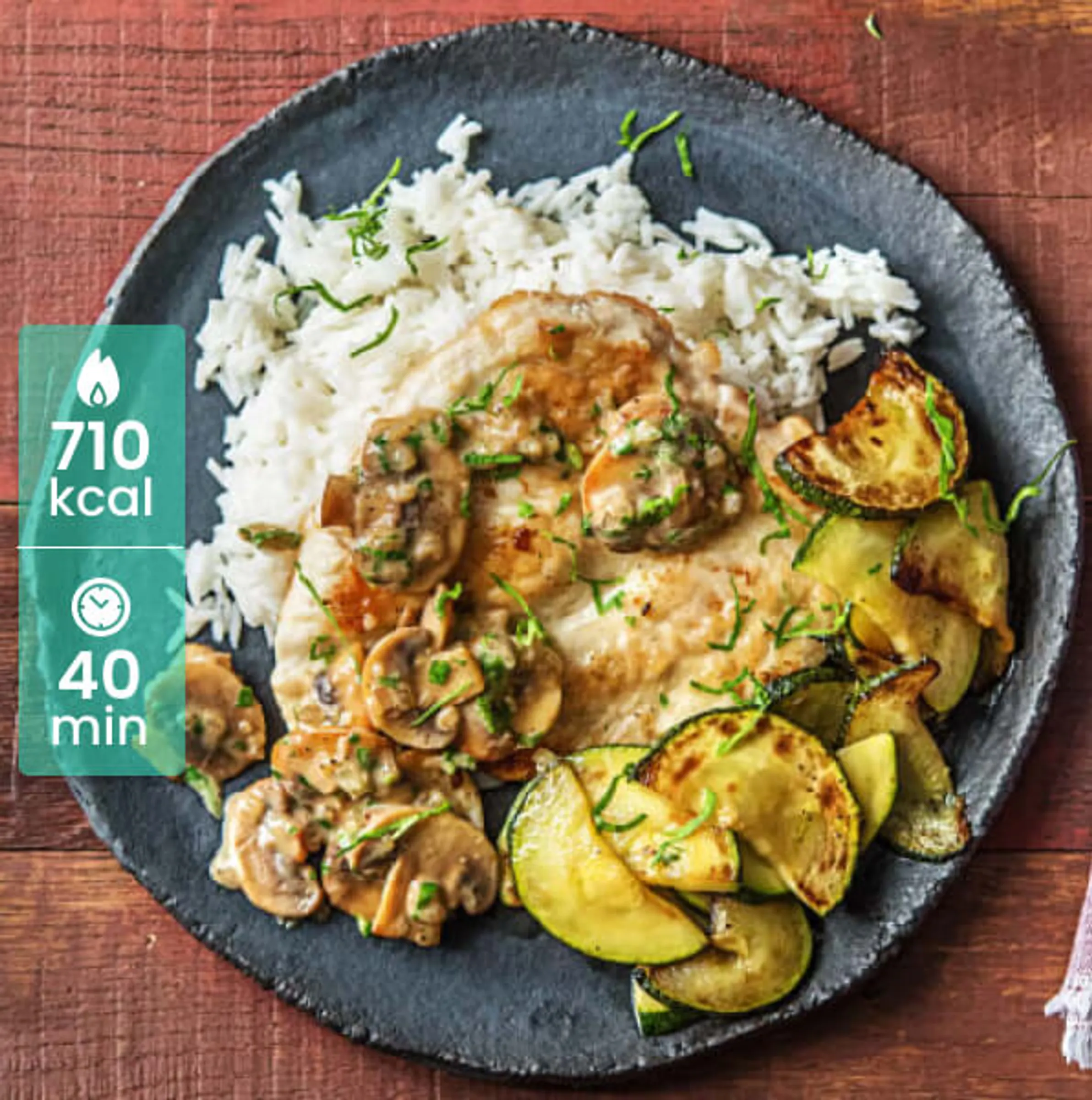 Kit: Scallopini de pollo y champiñones con arroz jazmín-5 - PractiBOX ...