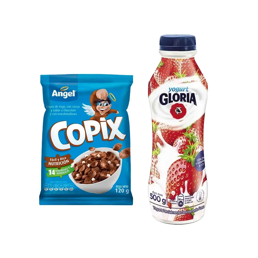 Pack (1 Cereal Copix Choco/Marsh Ángel 120 gr + 1 Yogurt Gloria Fresa ...