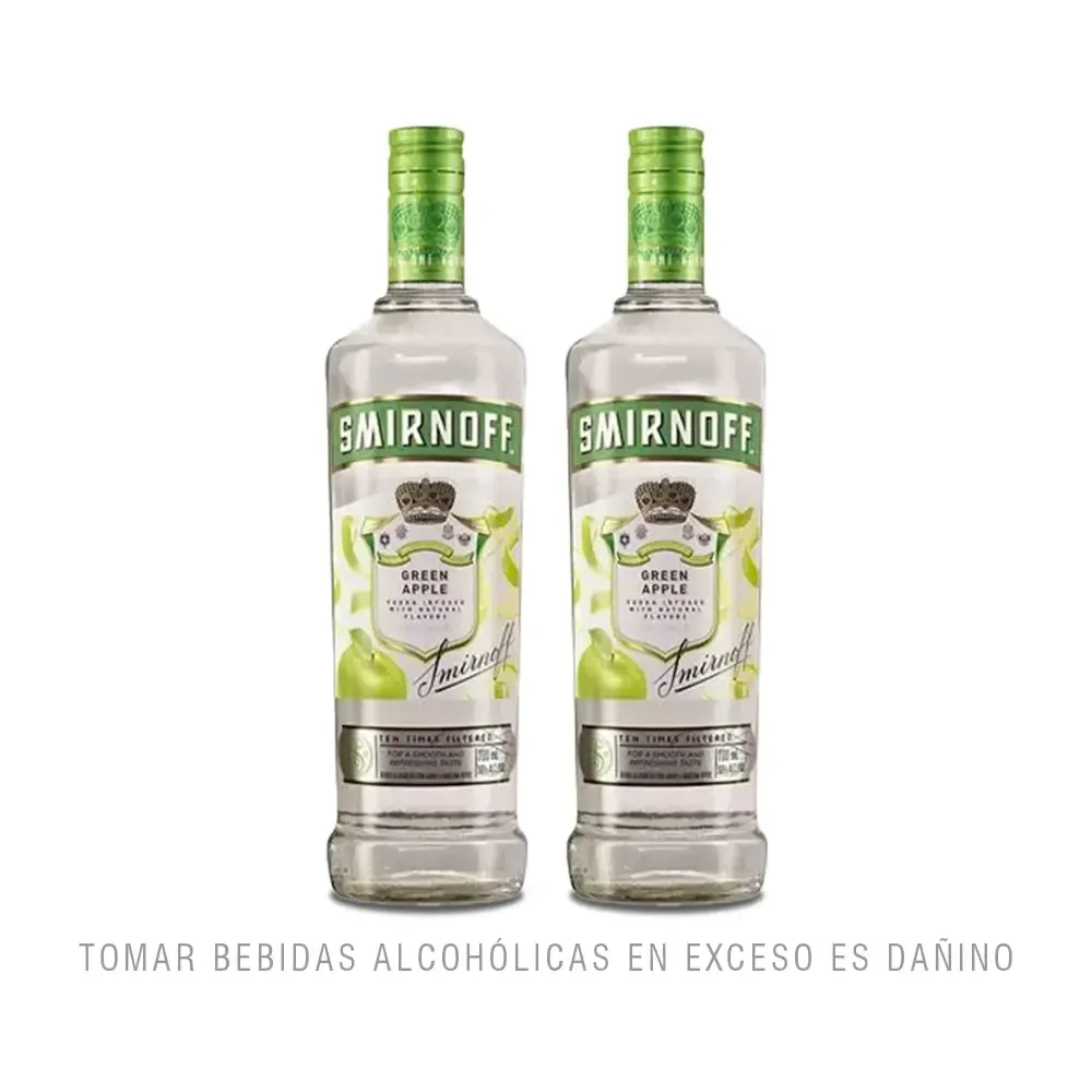 Pack 2 Vodka Smirnoff Green Apple x 700 Ml - Tambo | Cada vez más cerca