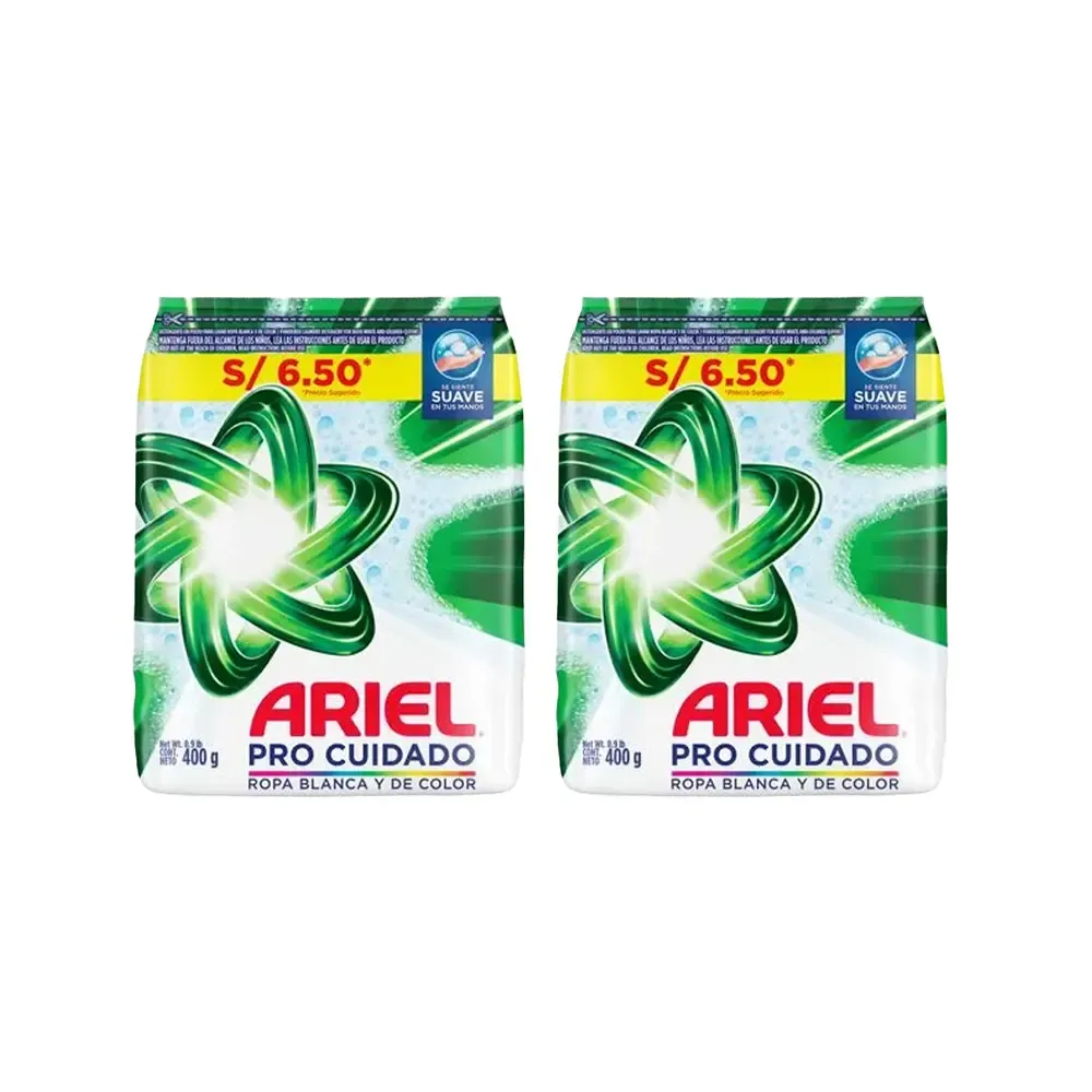 Pack (2 Detergente Ariel Pro Cuidado X 400 Gr) - Tambo | Cada vez más cerca