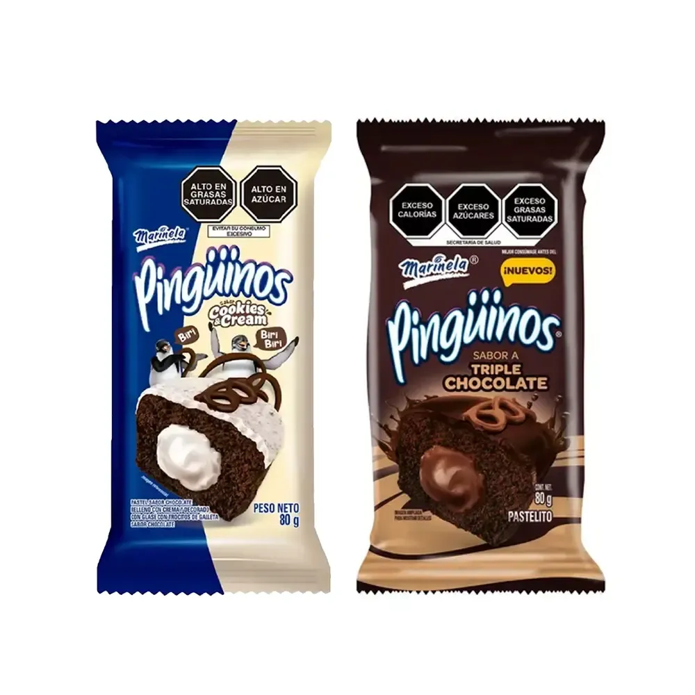 Pack 1 (Keke Pinguino Marinela Cookies Cream 80gr + Keke Pinguino ...