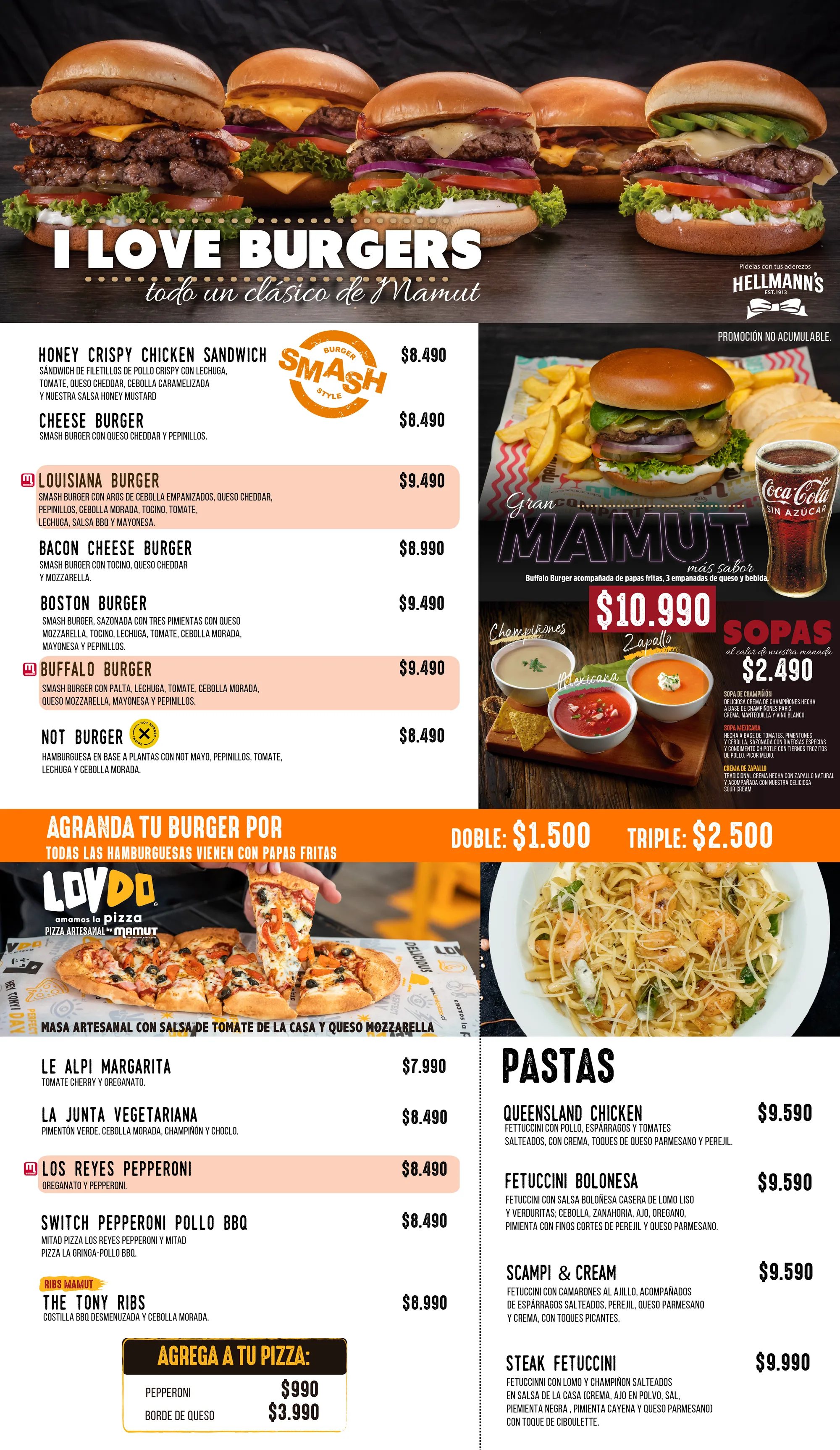 manada new appetizers burger premium burger originales especial para la ...