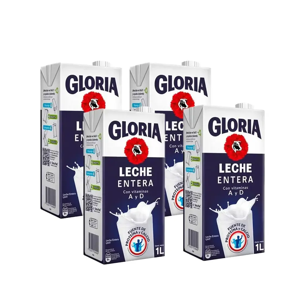 Pack 4 Leche Uht Gloria Entera 946 ML - Tambo | Cada vez más cerca