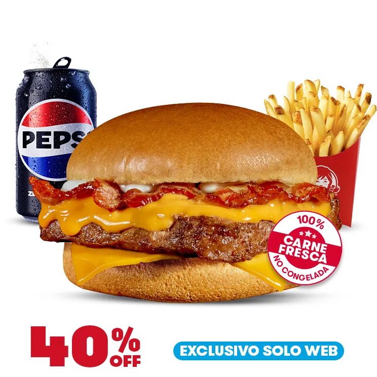 Combo Bacon Cheddar 40% - Wendy's Chile - Calidad es Nuestra Receta