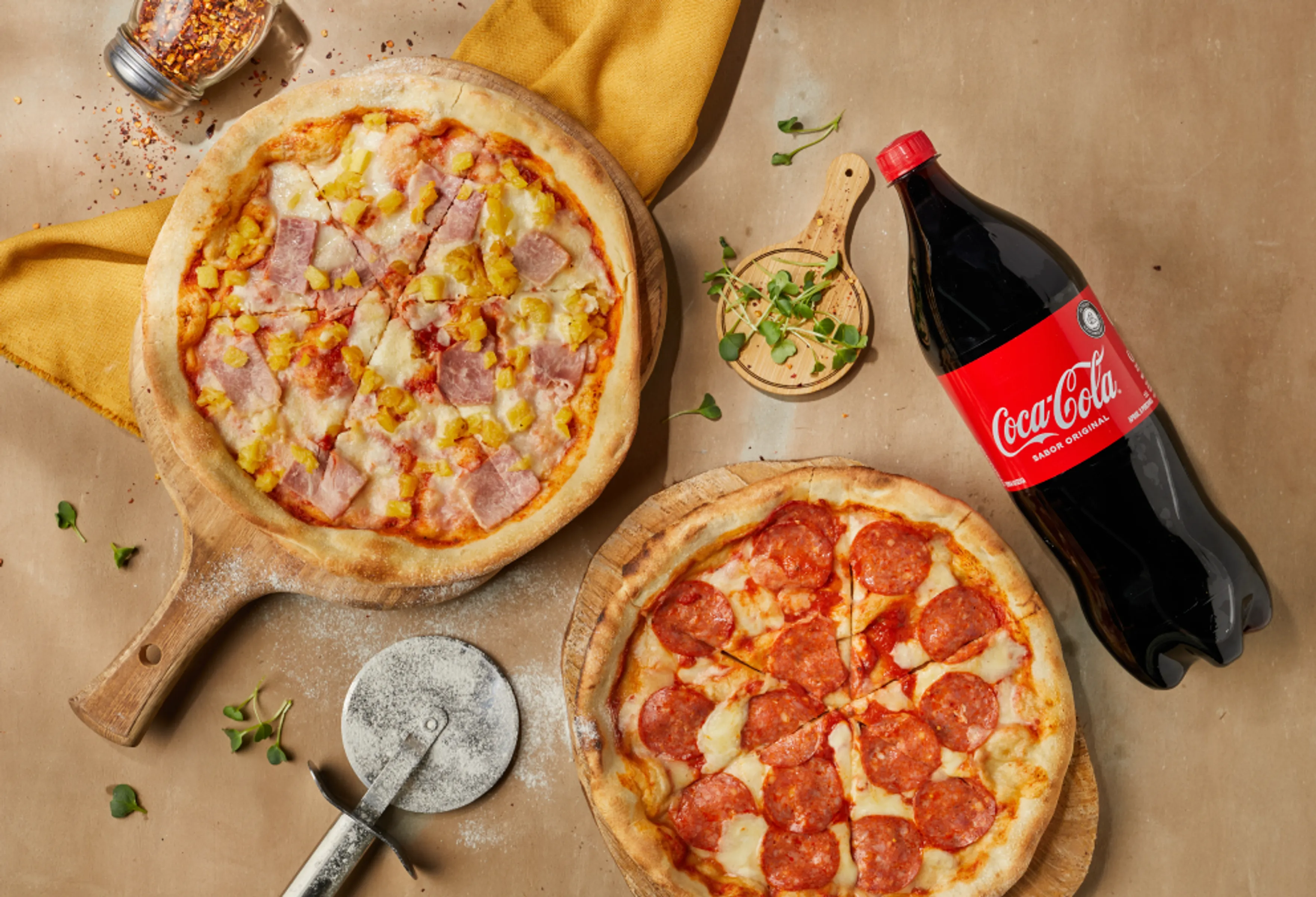 2 Pizzas medianas + Coca-Cola 1.5 Lts - il forno | Disfruta la mejor comida italiana a domicilio