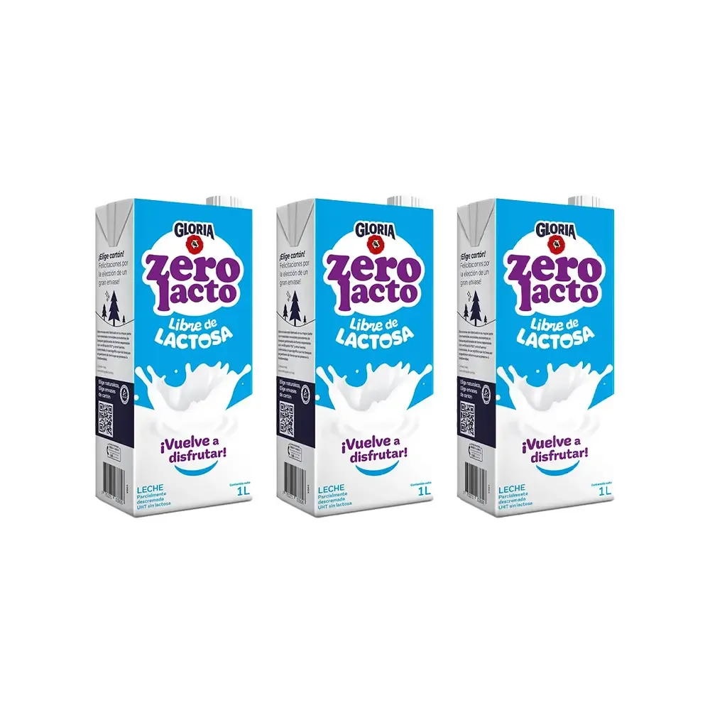 Pack 3 Leche Uht Gloria Zerolacto X 946 Ml - Tambo | Cada vez más cerca