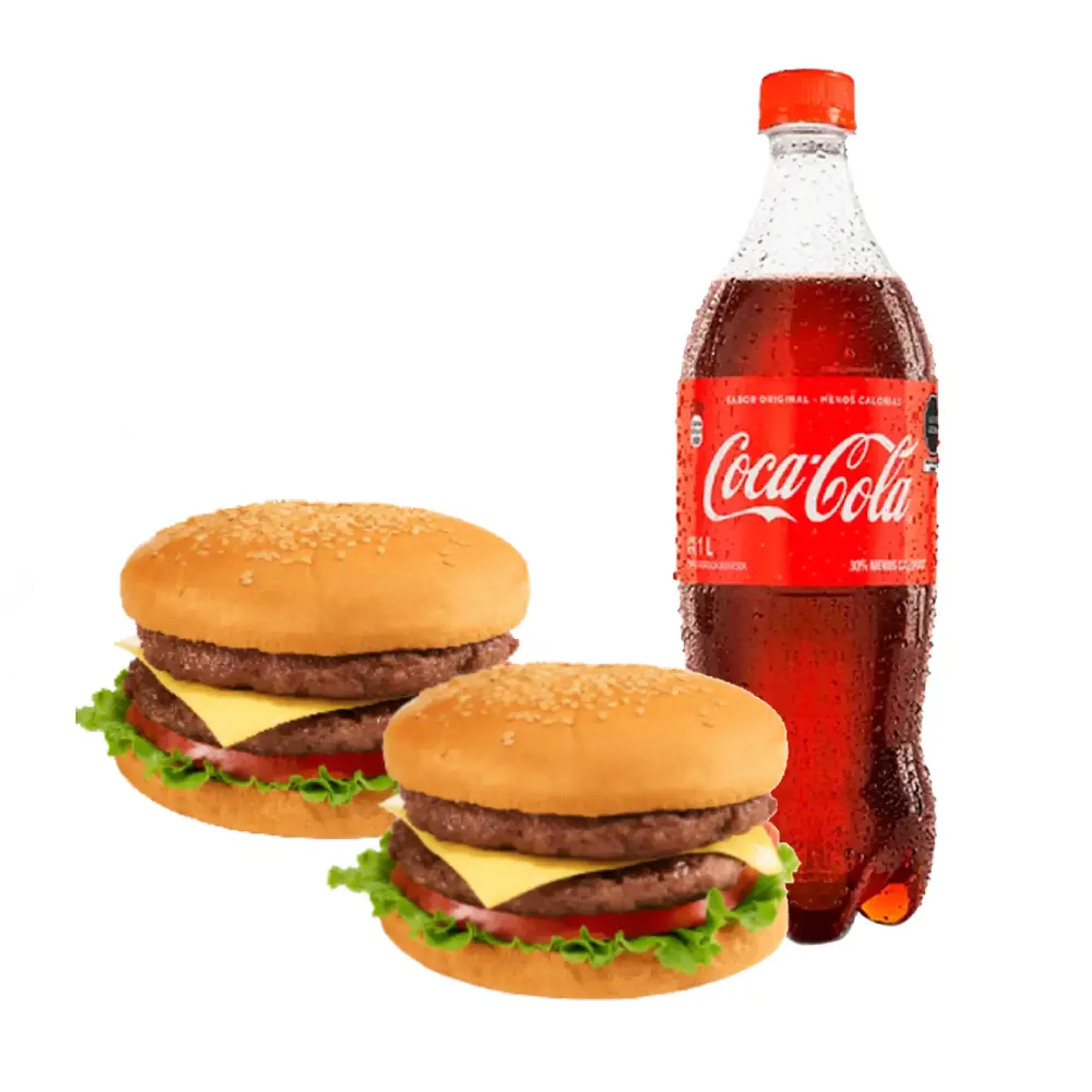 Pack (1 Coca Cola x 1 Lt + 2 Hamburguesa Doble Con Queso) - Tambo | Cada vez más cerca