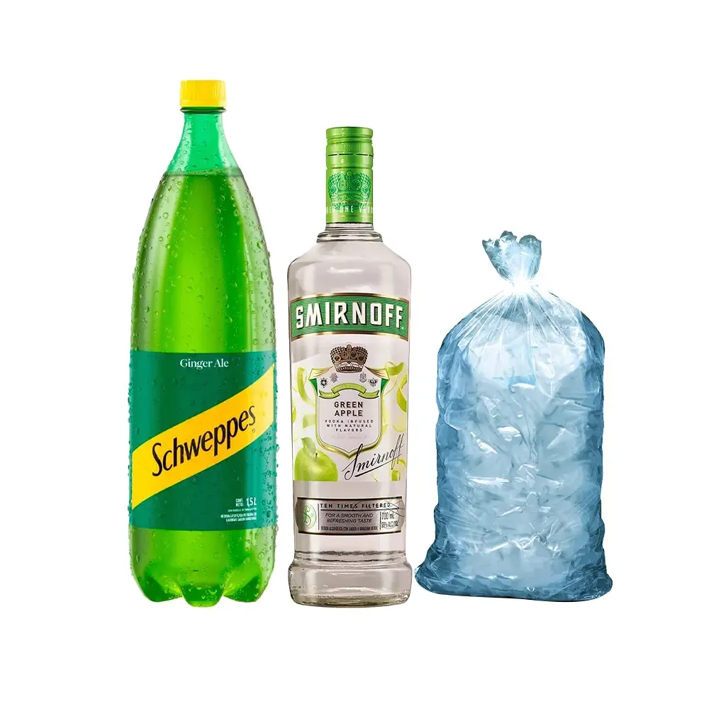 Pack 1 Vodka Smirnoff Green Apple 700Ml + 1 Schweppes Ginger Ale 1.5Lt ...