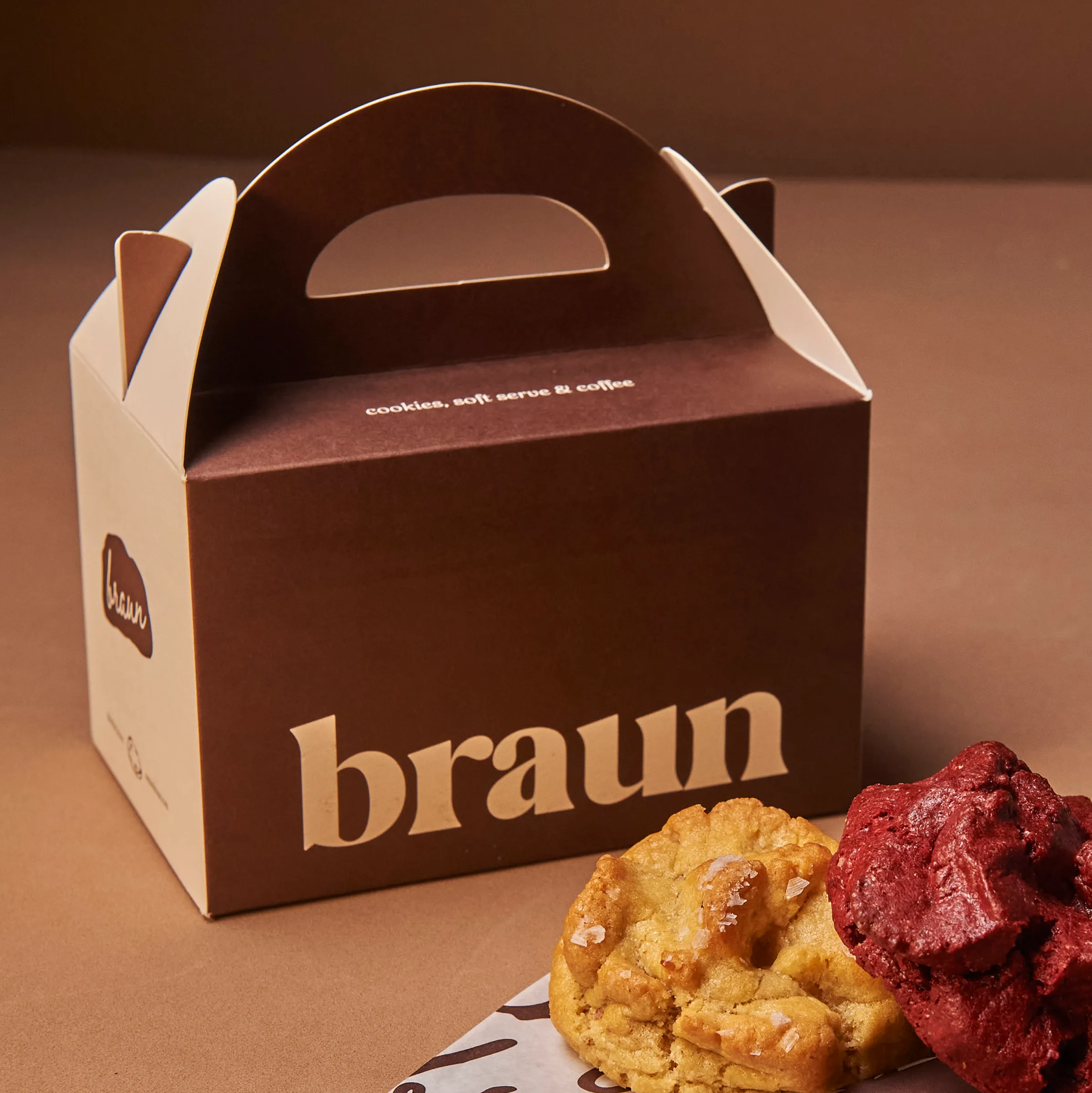 Caja 4 Galletas - braun cookies | galletas & soft serve