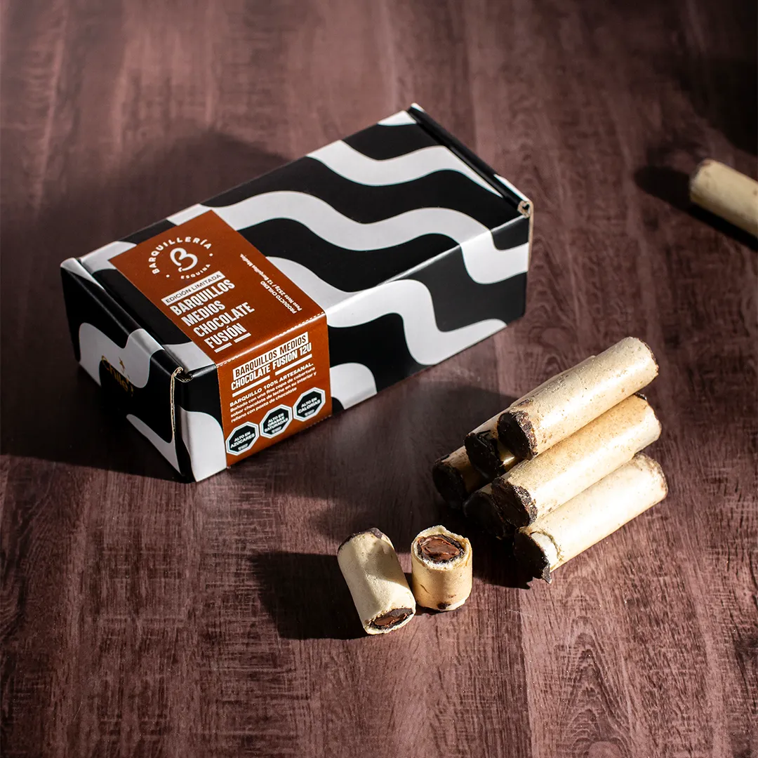 Barquillos Medios Chocolate Fusión Caja de 12u - Barquillería Esquina ...