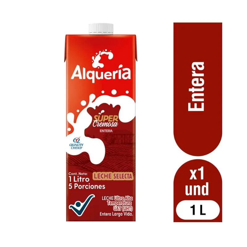 Leche alqueria entera super cremosa x 1000 ml tetra pak - Supermercados ...