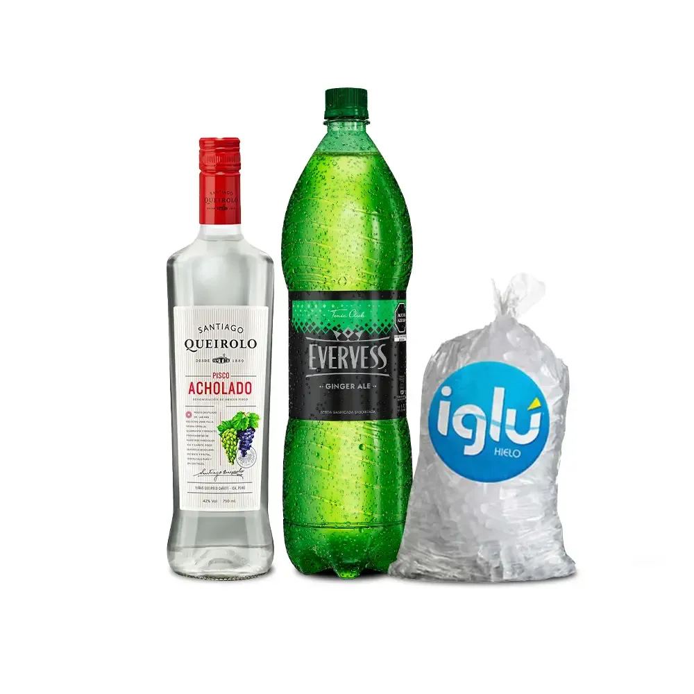 Pack 1 (Pisco Acholado Santiago Queirolo 750ml + Bebida Carbonatada ...