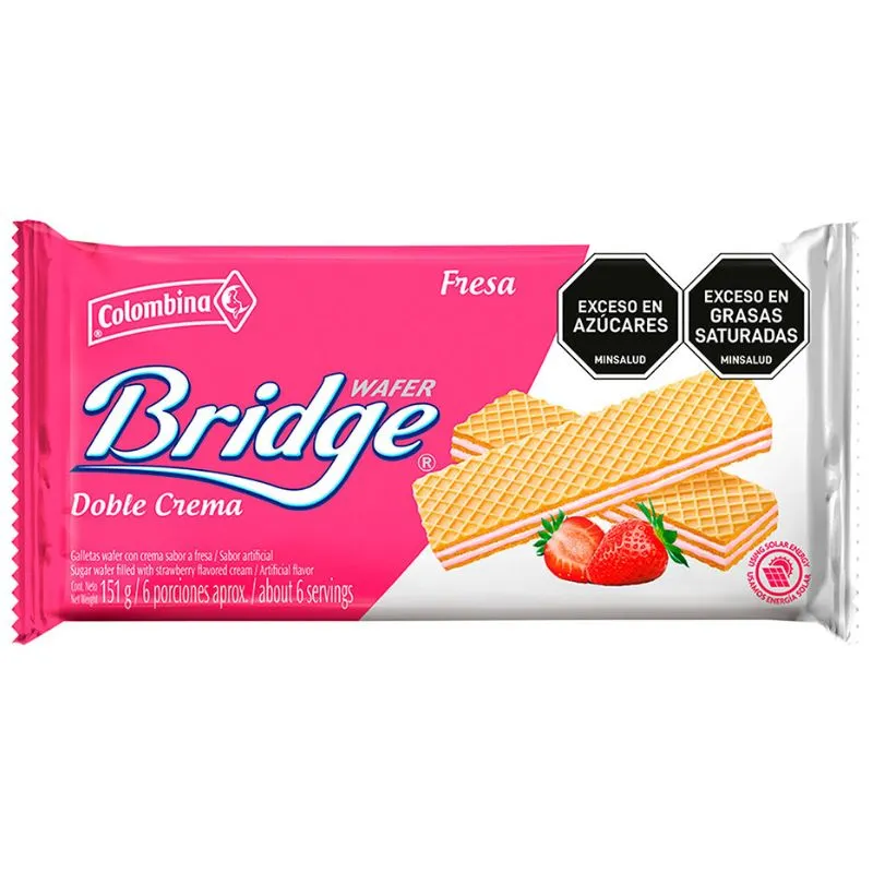 Galletas wafer bridge colombina fresa x 151 grs - Supermercados La 80 ...