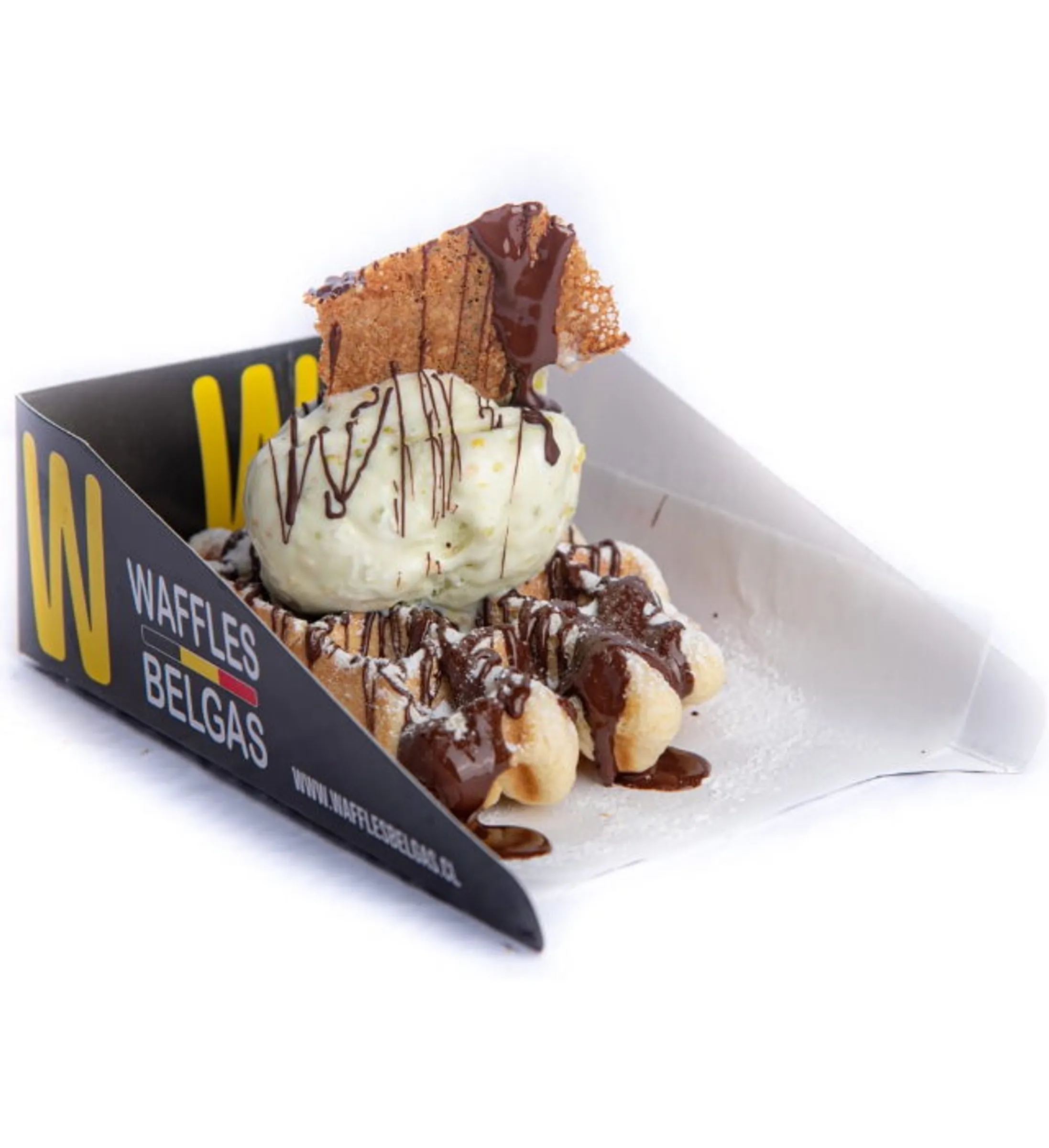 Helado Con Waffles