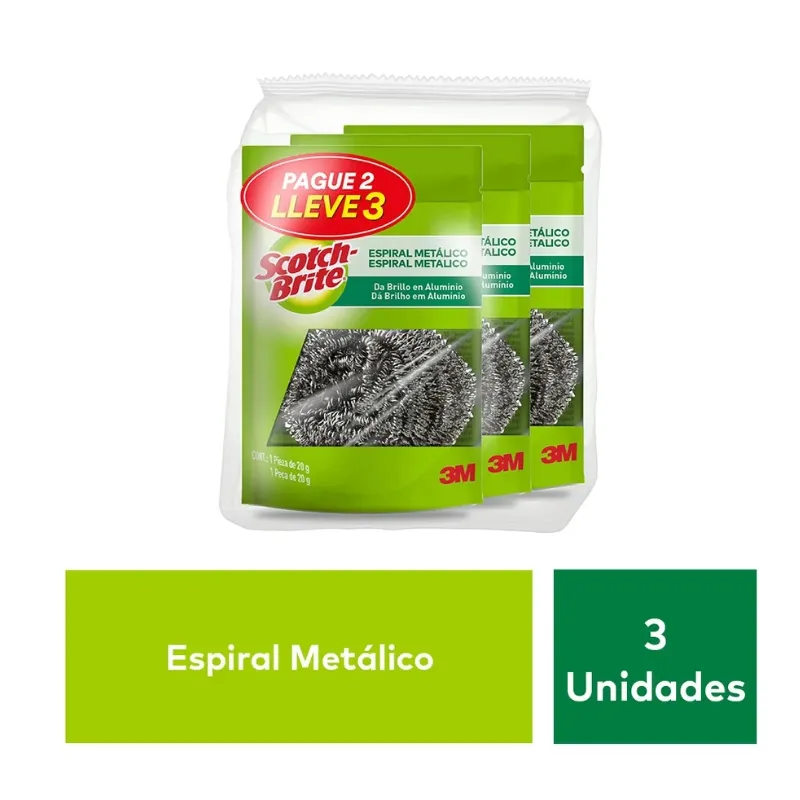 Esponja scotch brite espiral metalico pague 2 lleve 3 - Supermercados ...