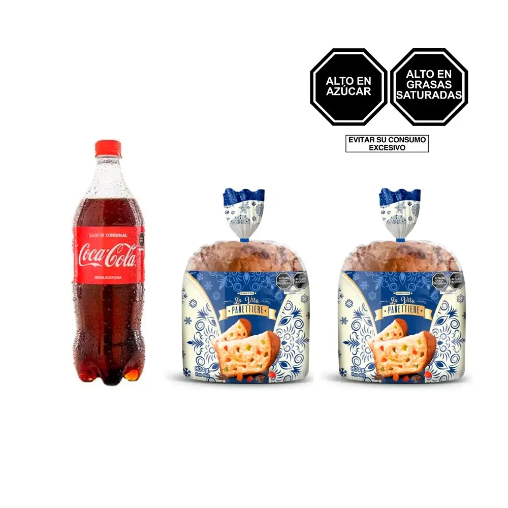 Pack 2 Paneton Tradicional La Vita Panettiere 800 Gr + Gaseosa Coca ...