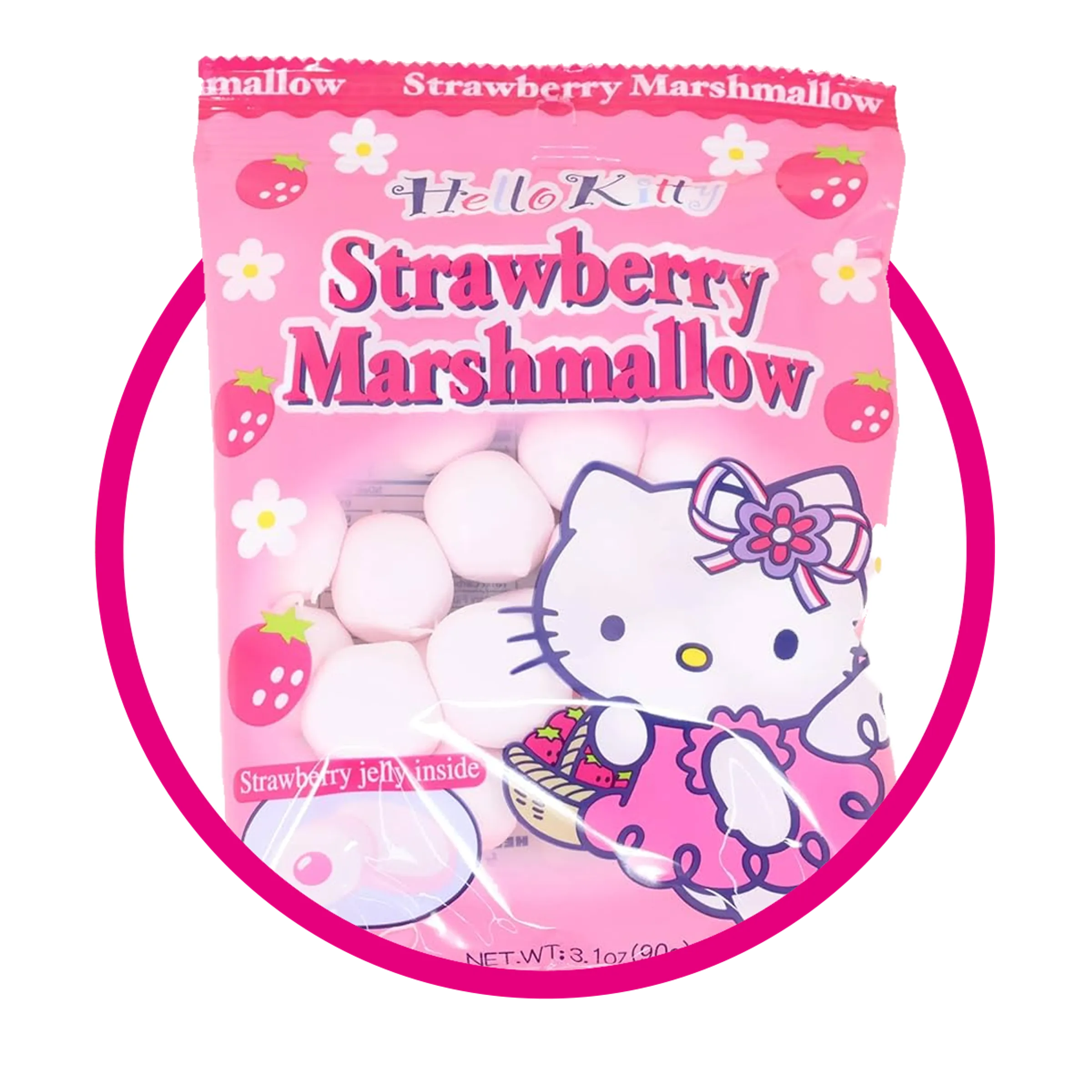HELLO KITTY MARSHMALLOWS STRAWBERRY BOLSA 90G - KOKOROCAO | Dulces ...