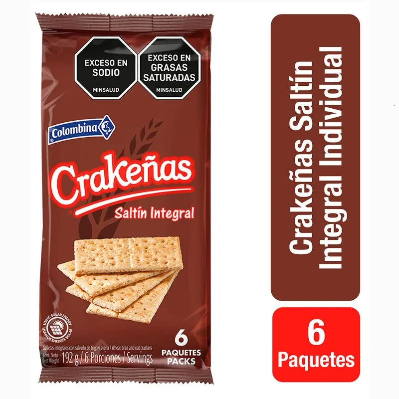 GALLETAS CRAKEÑAS SALTIN INTEGRAL X 192 GRS 6 PAQUETES - Supermercados ...