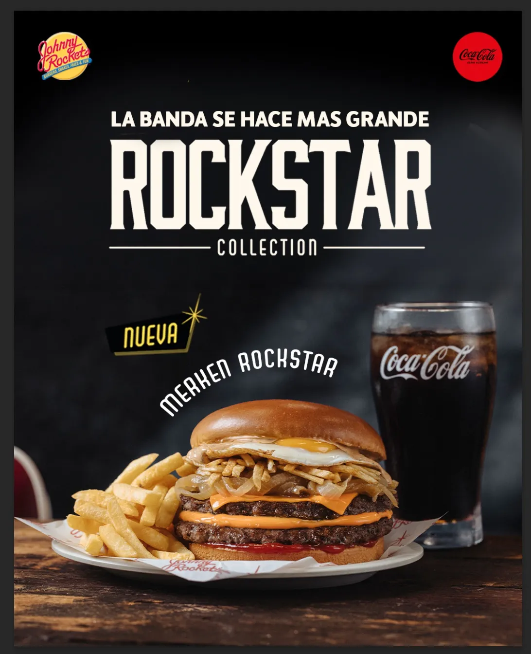 Merken Rockstar + Fries - Johnny Rockets | Burgers, shakes, fries & fun!