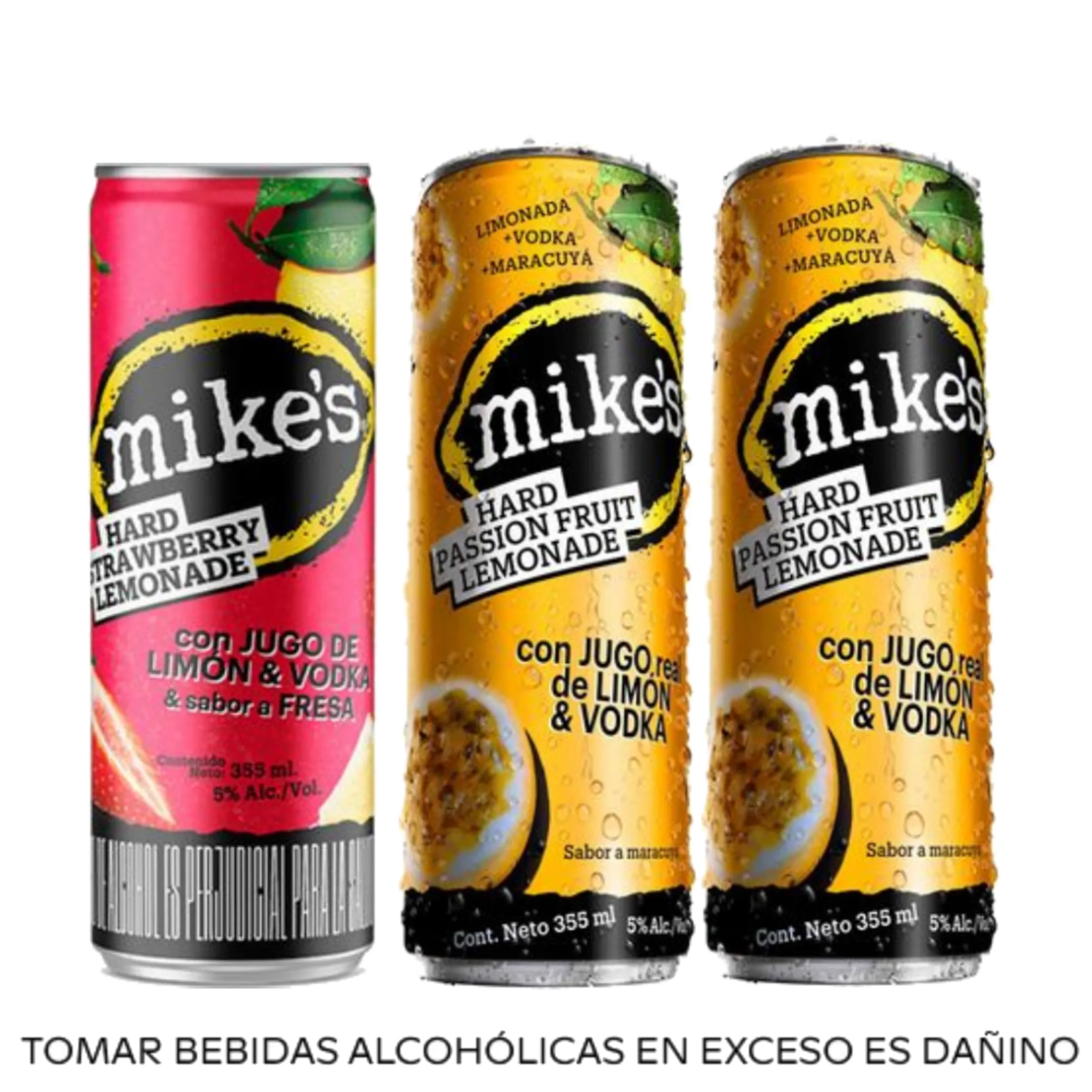 Pack Rtd Mikes Hard (1 Strawbery Lemonade x 355 Ml + 2 Fruit Lemonade x ...