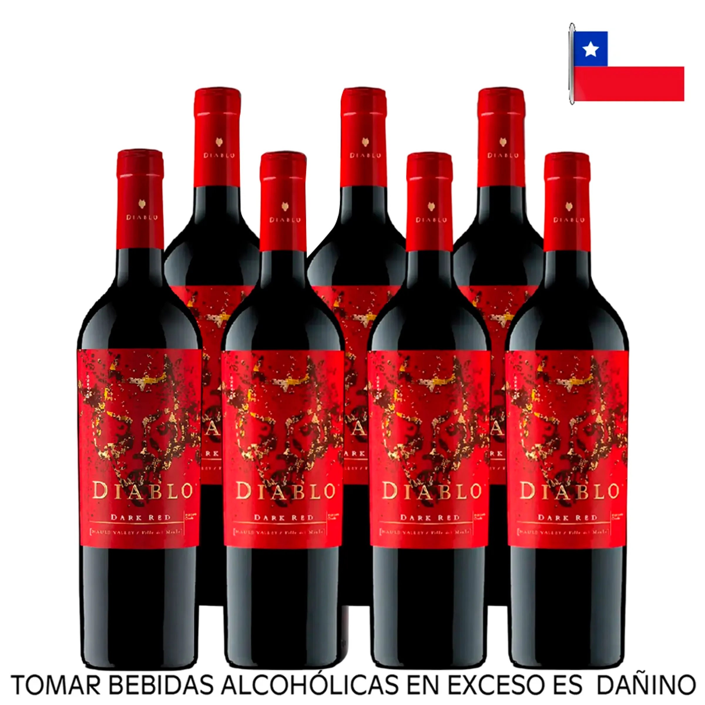 Vino Diablo Dark Red 750 Ml x 07 und - Tambo | Bar Premium. Tu bar en casa