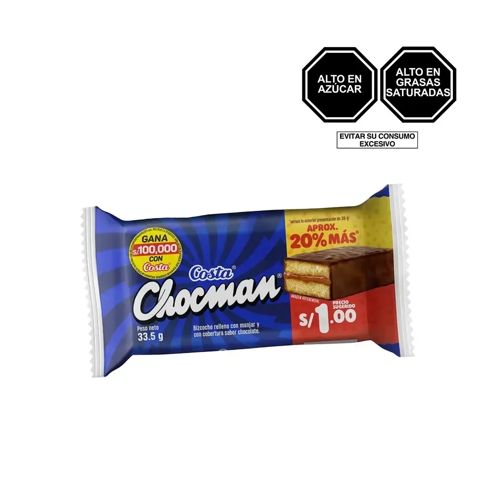 Bizcocho Bañado Chocman Costa X 33.5 Gr - Tambo | Cada vez más cerca
