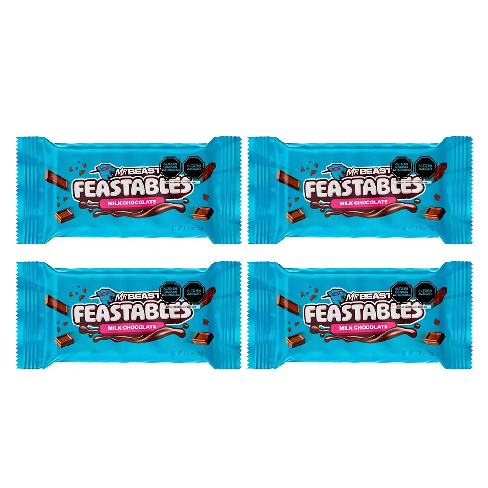 Pack 4 Chocolate Mr. Beast Feastables Mix Chocolate 35 Gr - Tambo ...