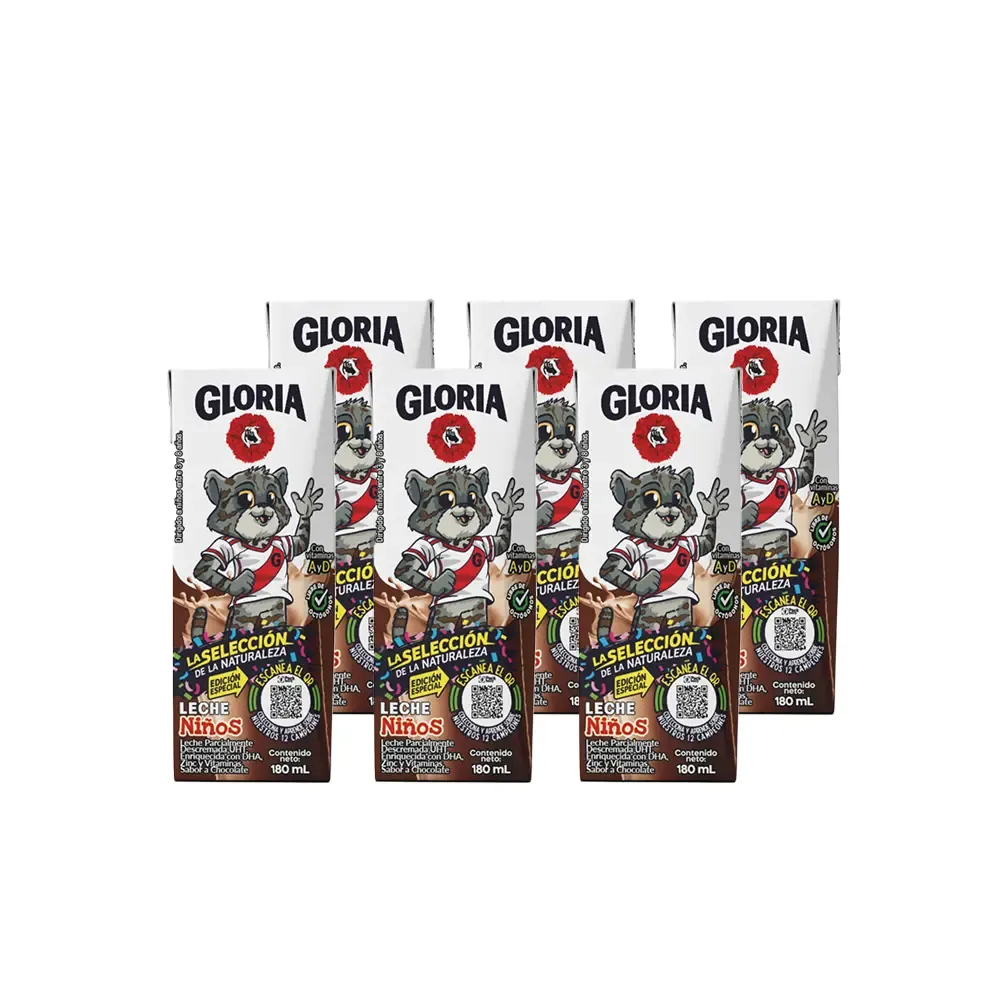 Pack (6 Leche Chocolatada Gloria UHT 180 ml) - Tambo | Cada vez más cerca
