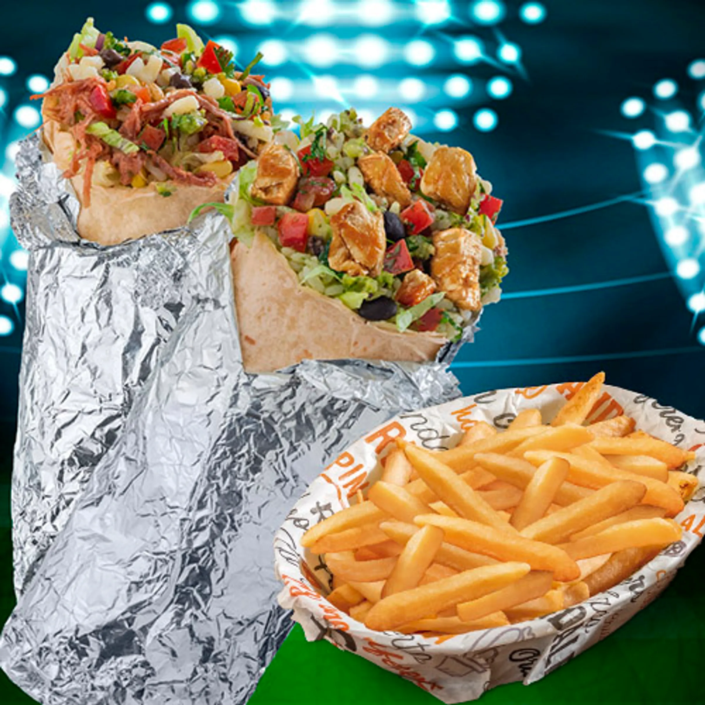 Dupla Goleadora Capo + Papas Fritas - Tommy Beans - Burritos, tacos y bowls