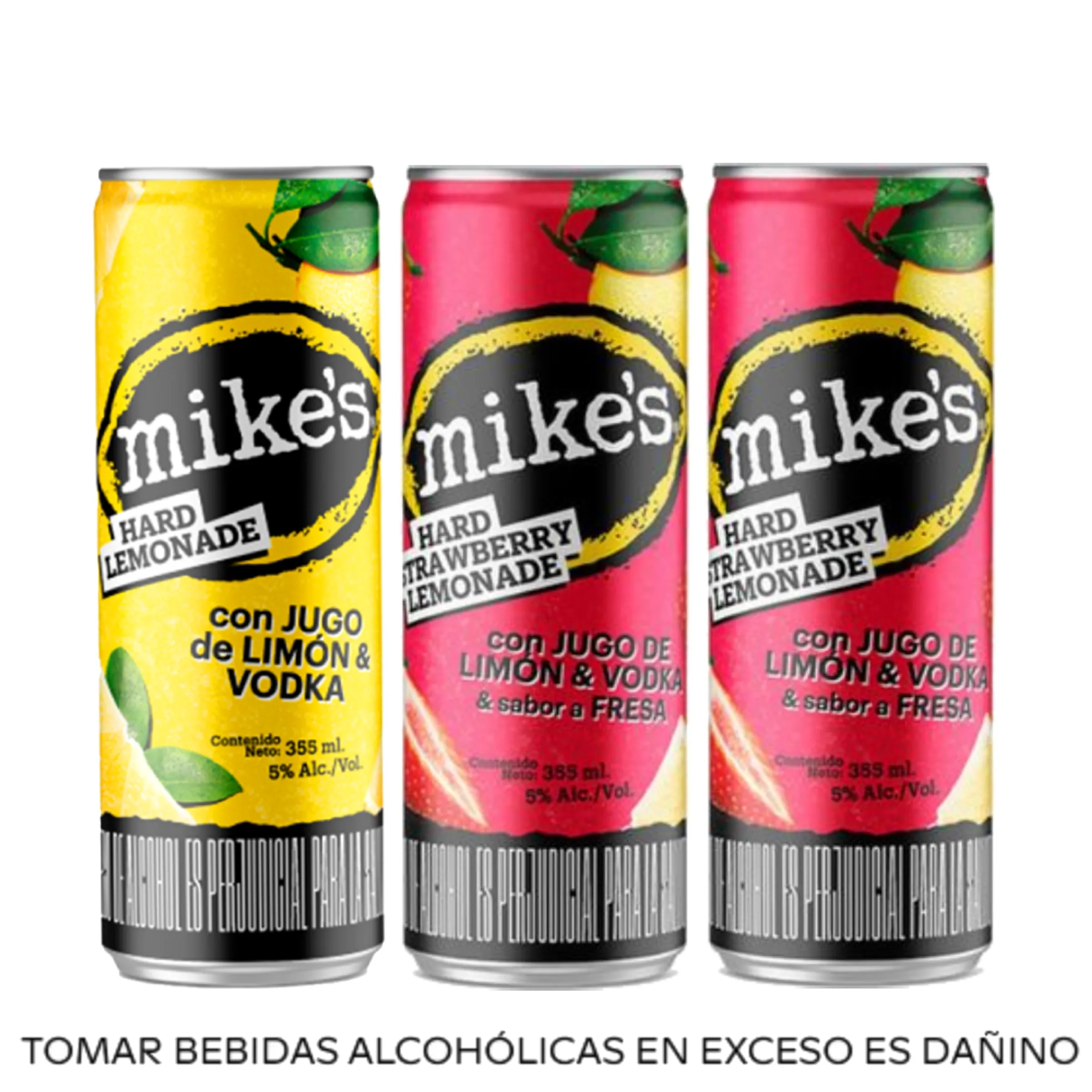 Pack (1 Rtd Mikes Hard Lemonade x 355 Ml + 2 Rtd Mikes Hard Strawbery ...