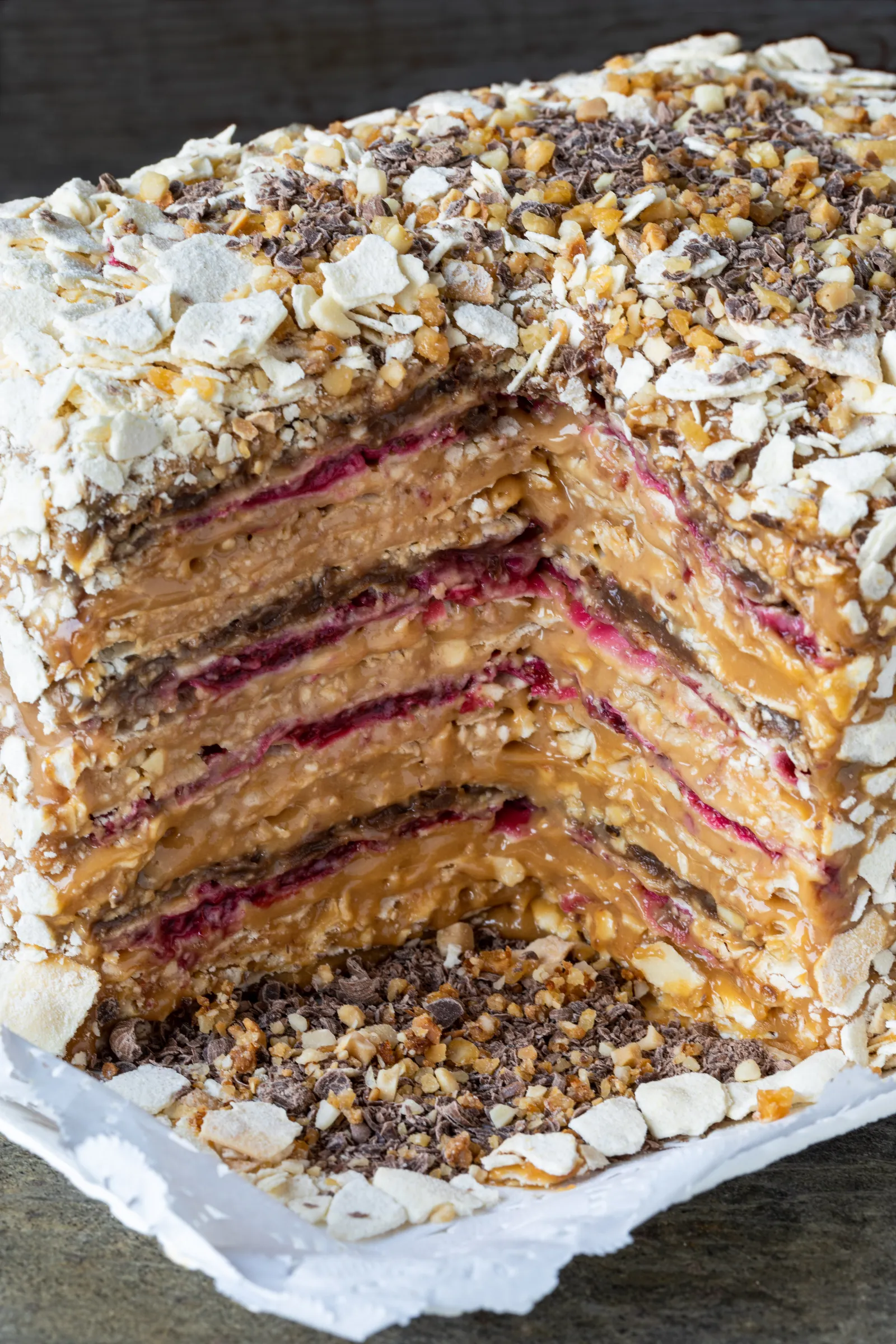 Torta milhojas Frambuesa chocolate y manjar (hojarasca) - El secreto de ...