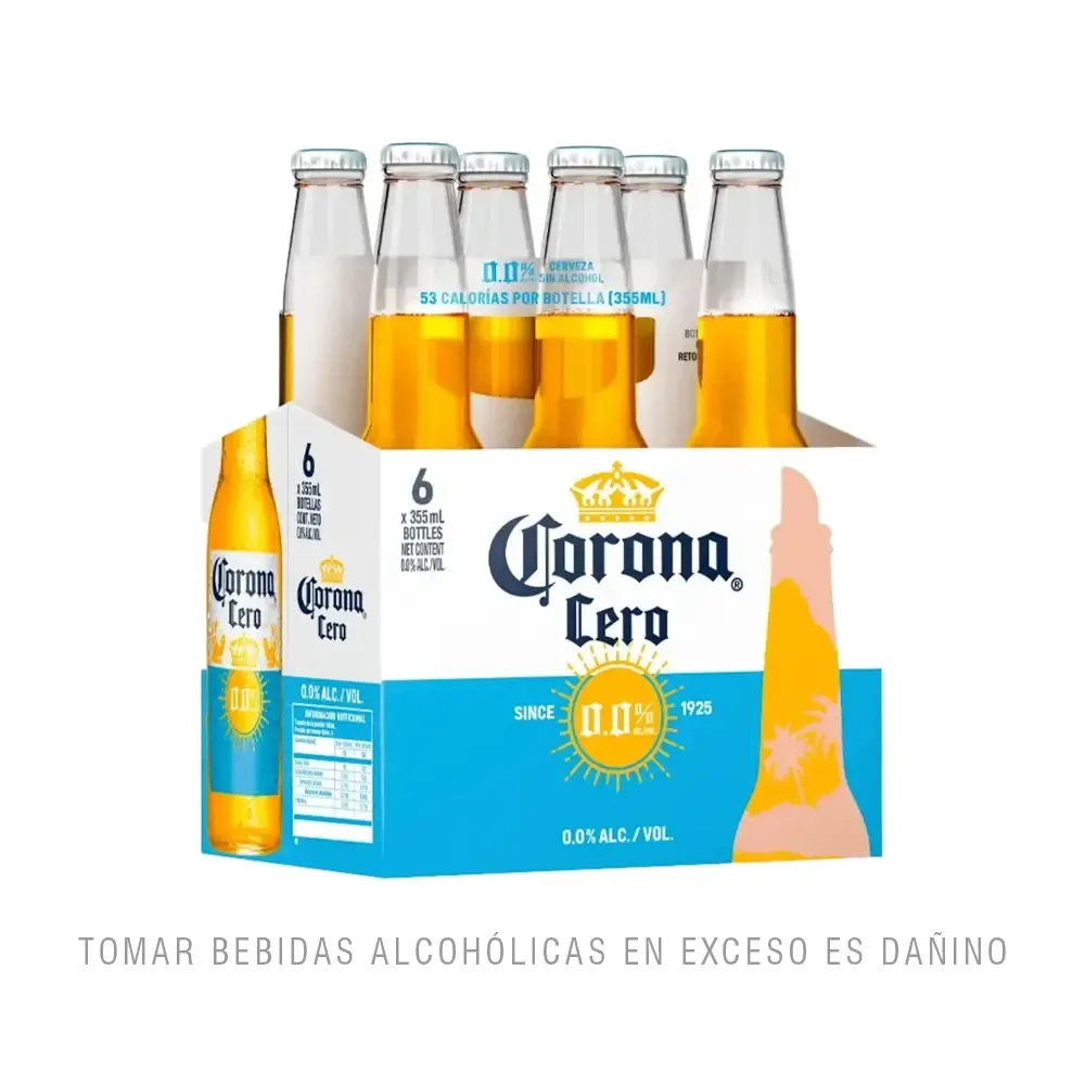 Cerveza Corona Cero Sin Alcohol Sixpack Botella 355 ml - Tambo | Cada ...
