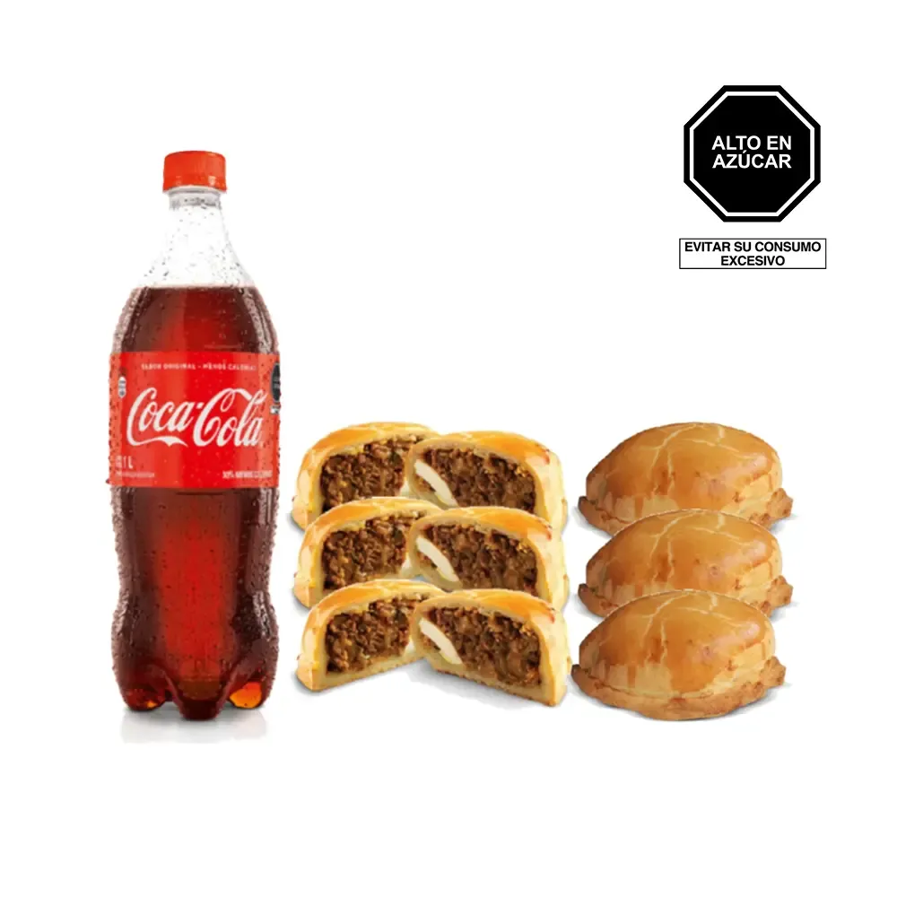 Pack (3 Empanada De Carne + 3 Empanada De Pollo + 1 Coca Cola x 1 Lt ...