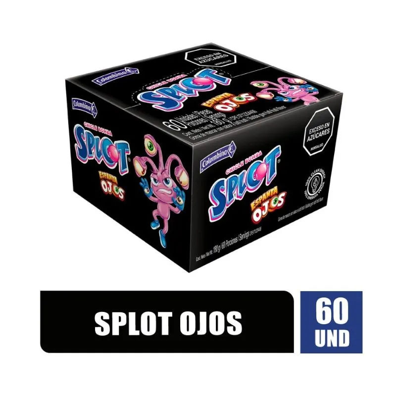 Chicle bomba splot colombina espanta ojos x 180 grs 60 und ...