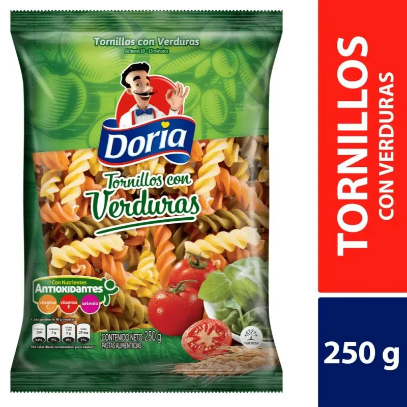 PASTAS DORIA TORNILLOS CON VERDURAS 250G - Supermercados La 80 | Compra ...