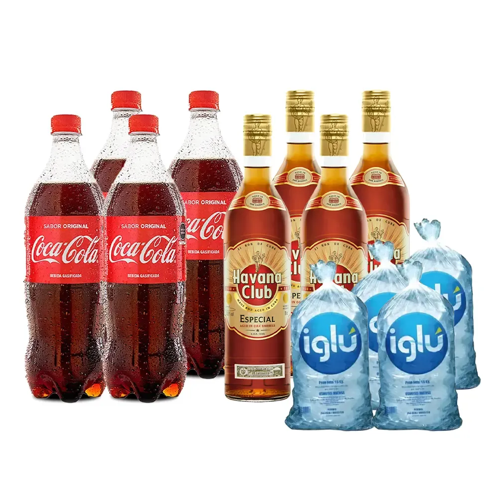 Pack 4 Ron Havana Club Añejo Especial 700 ml + 4 Coca Cola 1Lt + 4 ...